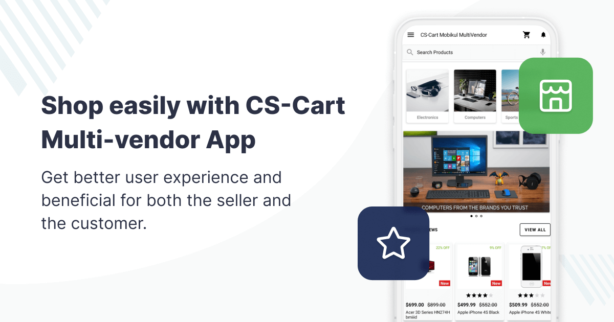 CS-Cart Multi-Vendor Mobile Native App Builder | Android & iOS - Mobikul